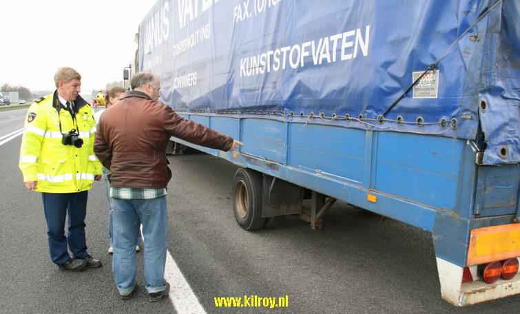 Vrijdag 29 februari 2008: ernstige aanrijding op de A28 bij Veeningen